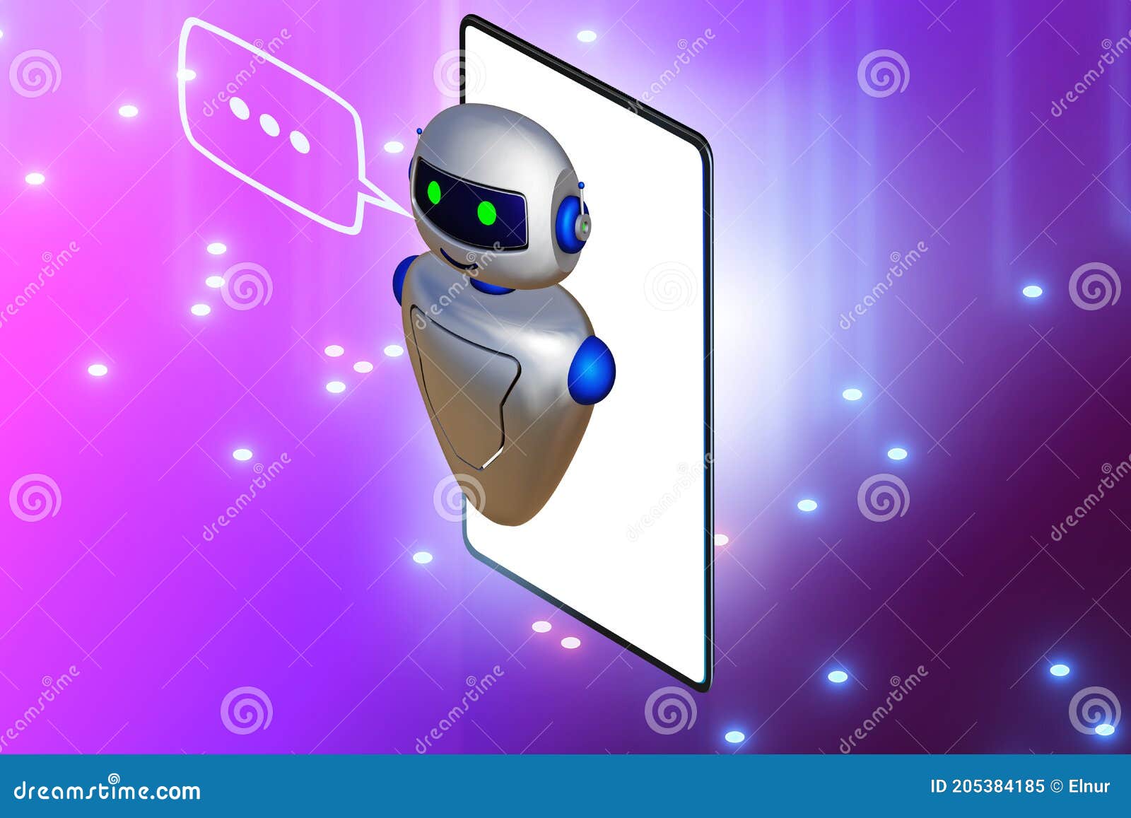 Concept of Chat Bot - 3d Rendering Stock Illustration - Illustration of ...
