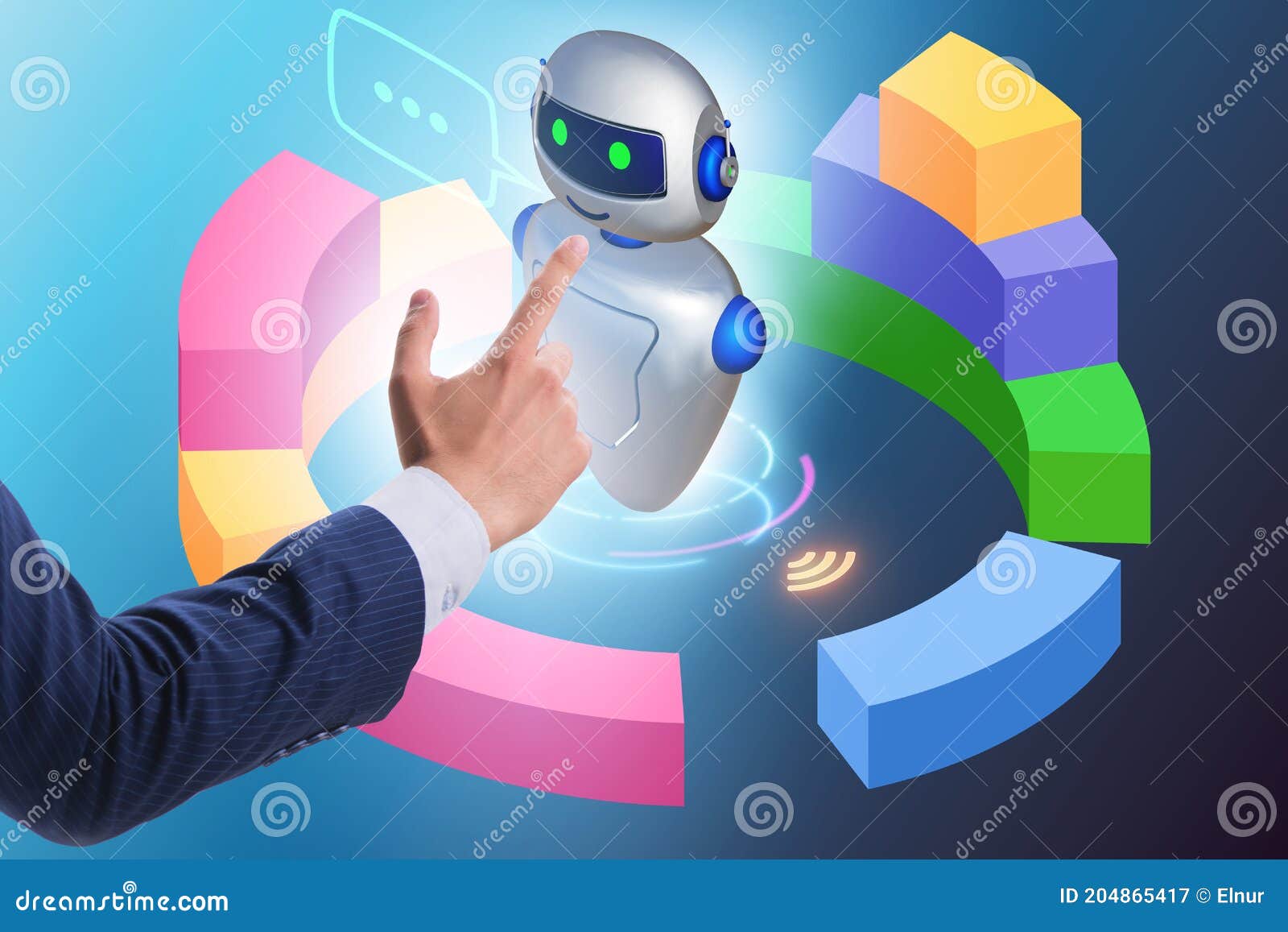 Concept of Chat Bot in Modern Business Communication Stock Illustration ...