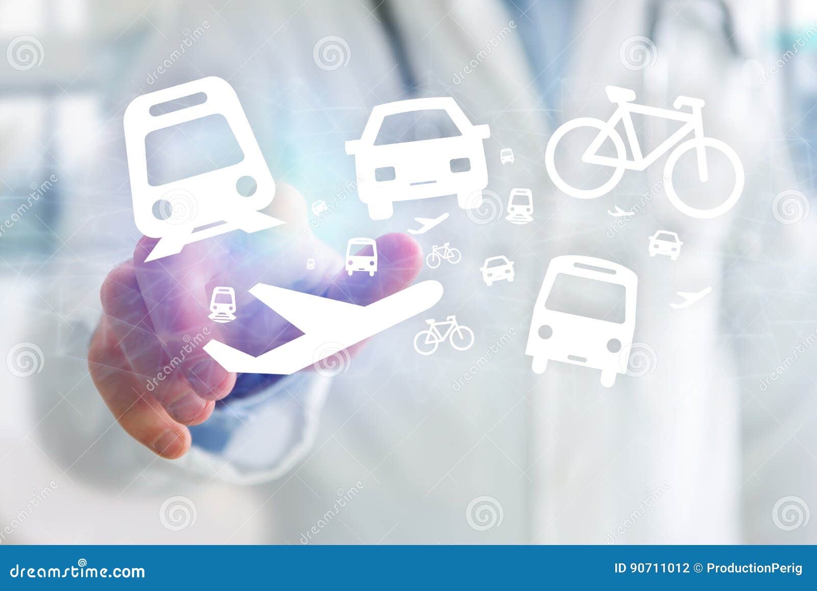 Concept of Checking Different Way To Go on Holidays on a Device Stock ...