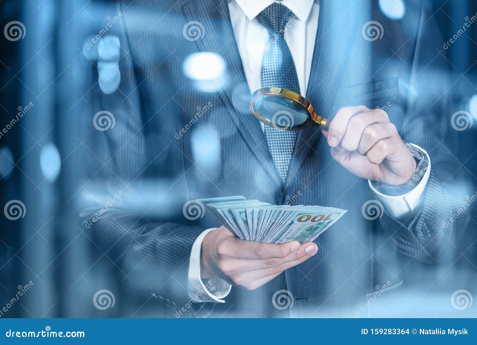 The Concept of Checking the Money for Authenticity Stock Photo - Image ...