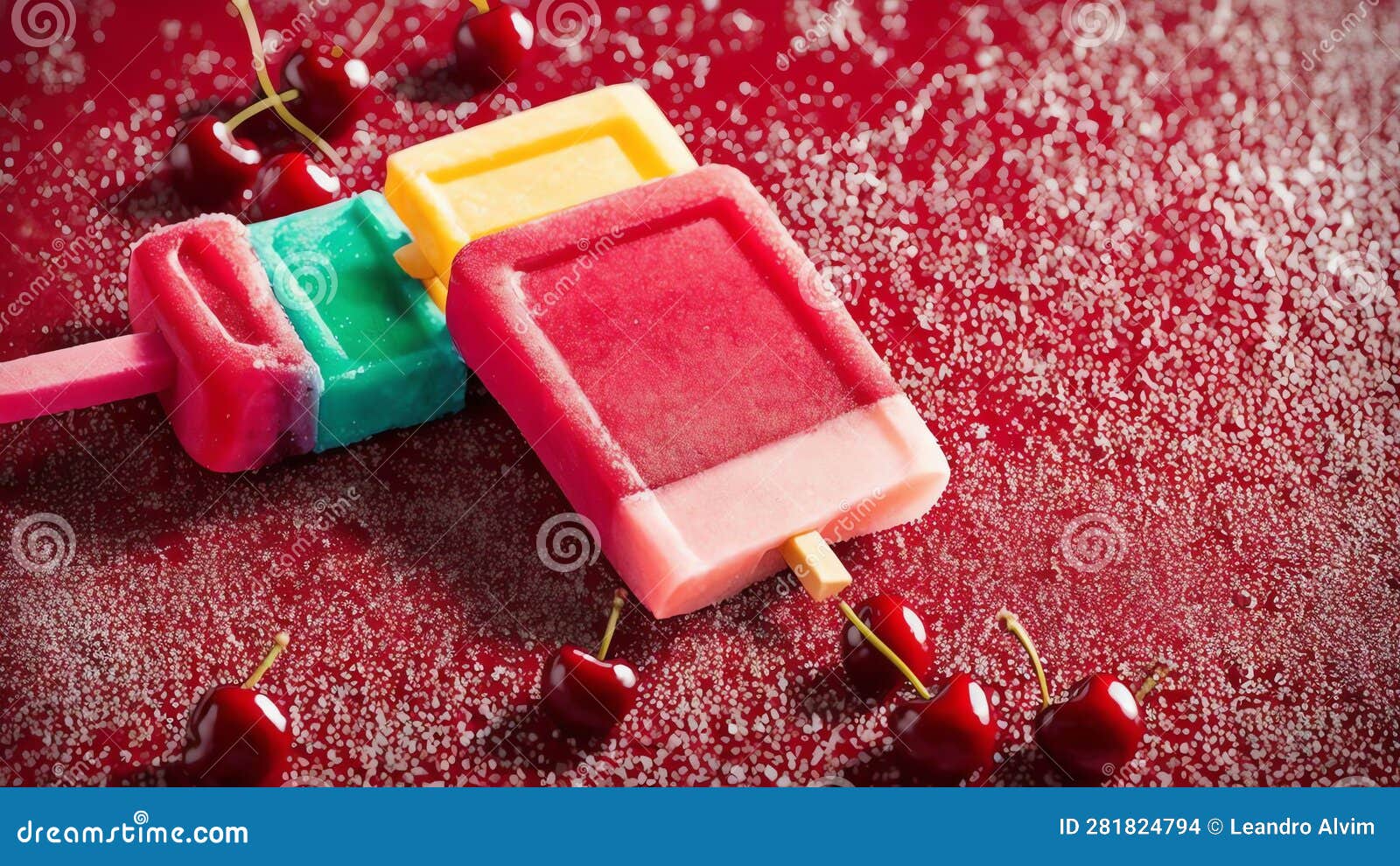 Cherry Bliss a Captivating Freeze Frame of Refreshing Cherry Popsicle ...