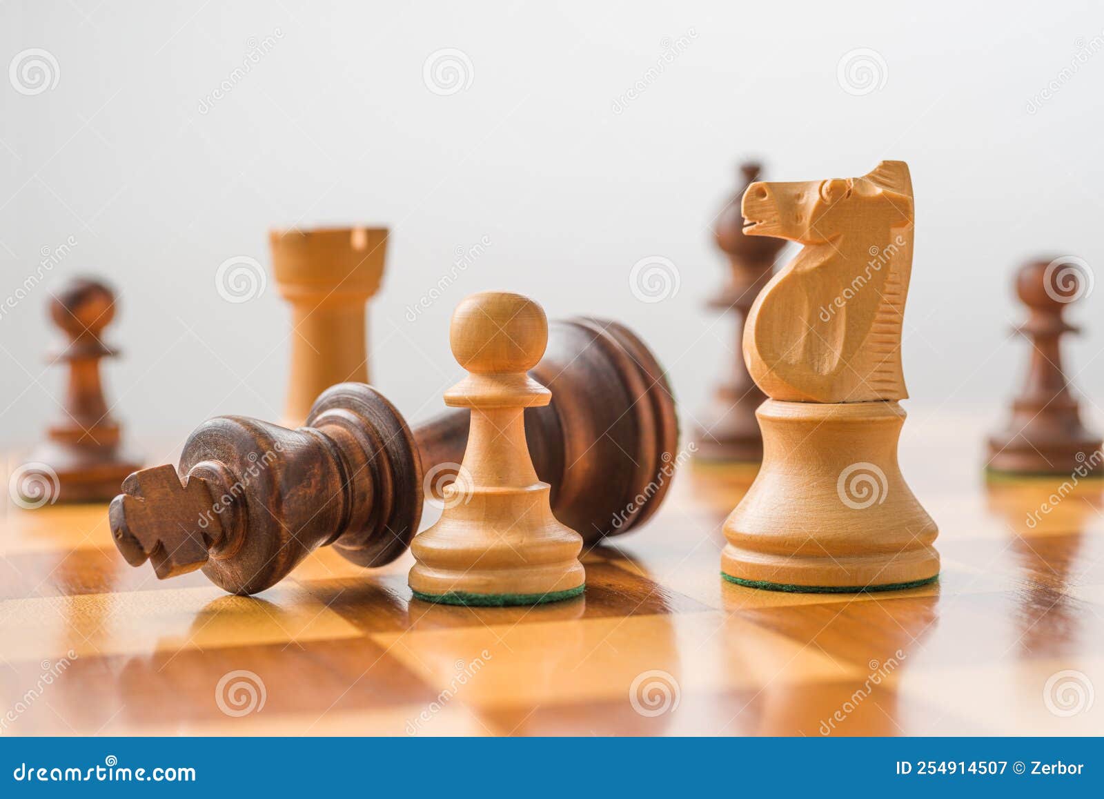 Concept with Chess Pieces - Checkmate Stock Image - Image of battle ...