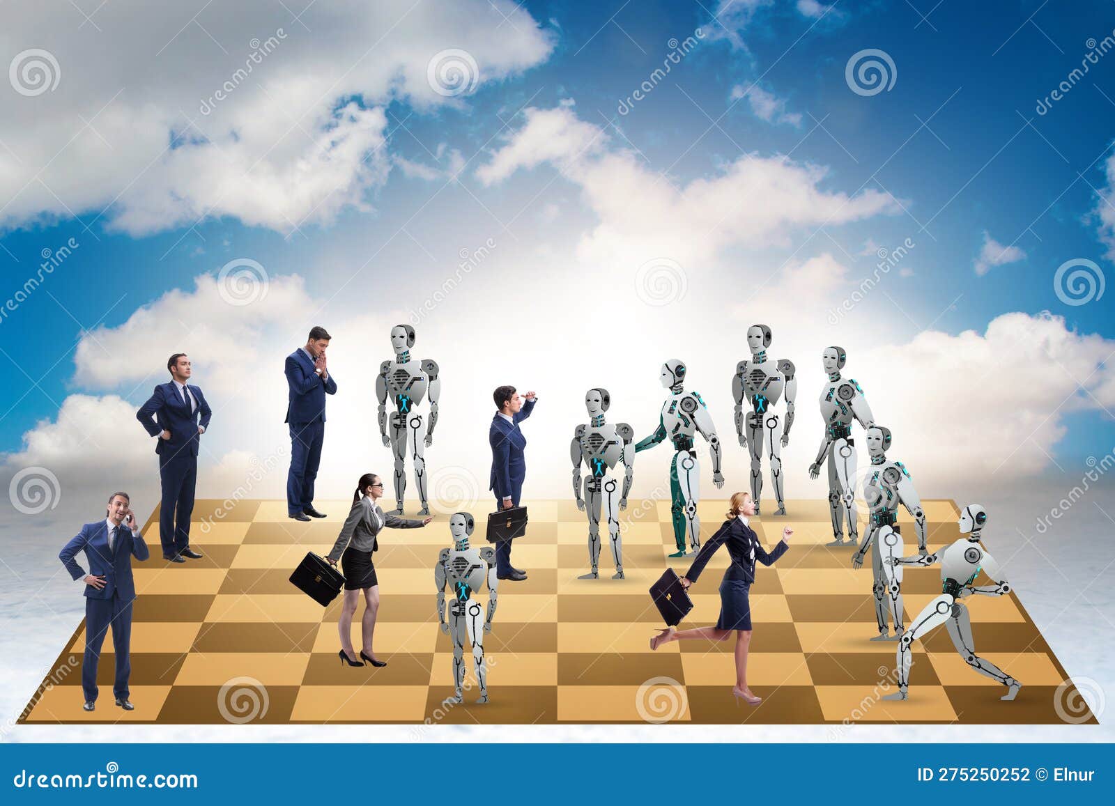 Concept of Chess Played by Humans Versus Robots Stock Photo - Image of ...