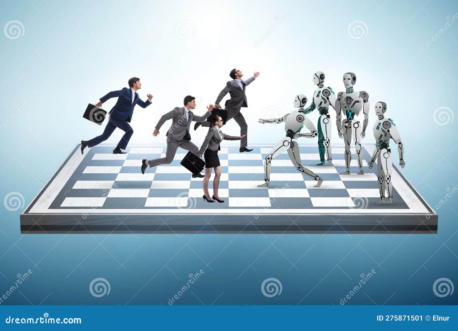 Concept of Chess Played by Humans Versus Robots Stock Image - Image of ...