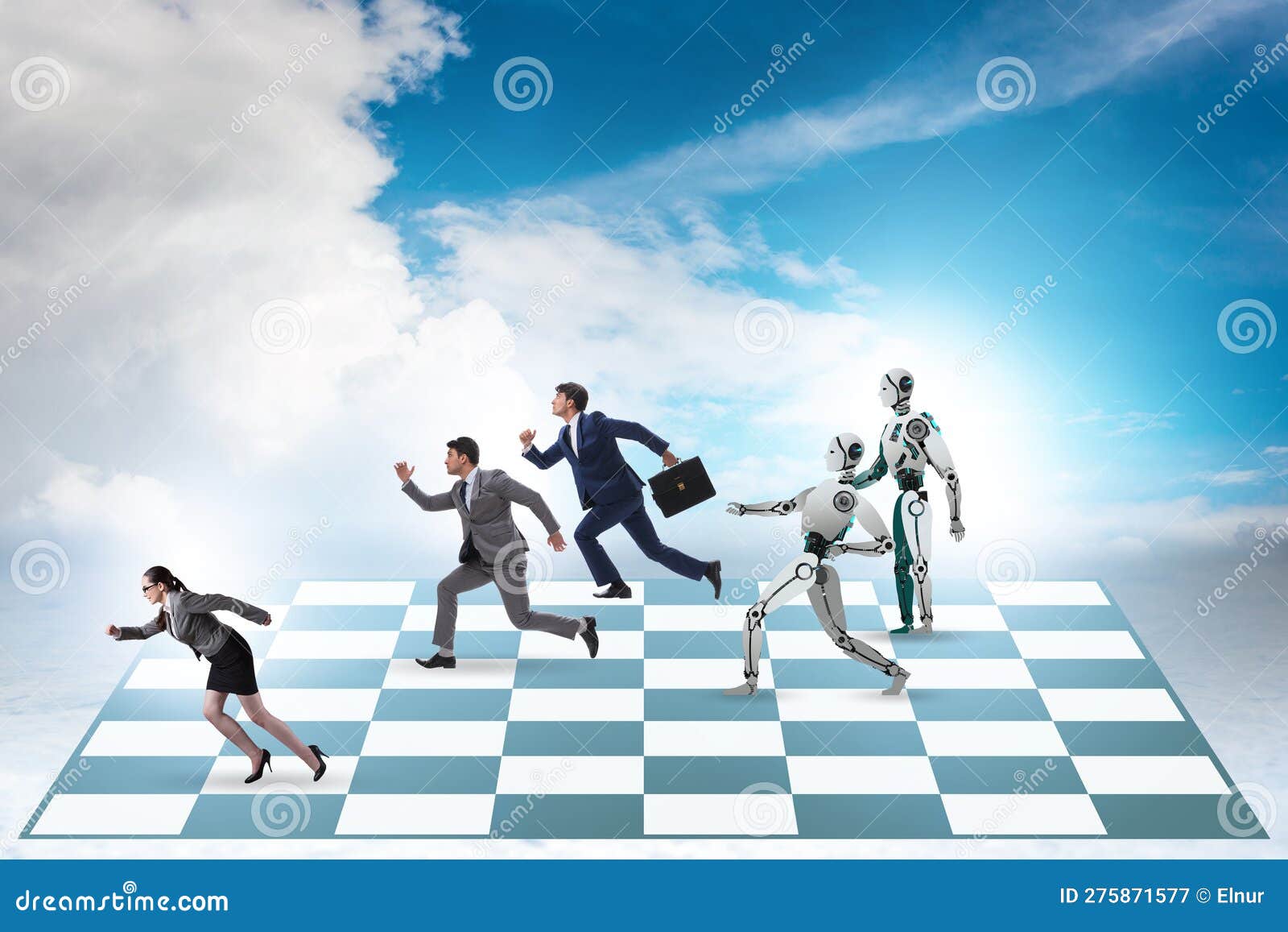 Concept of Chess Played by Humans Versus Robots Stock Image - Image of ...