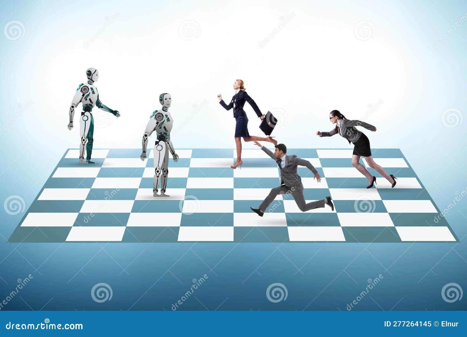 Concept of Chess Played by Humans Versus Robots Stock Image - Image of ...