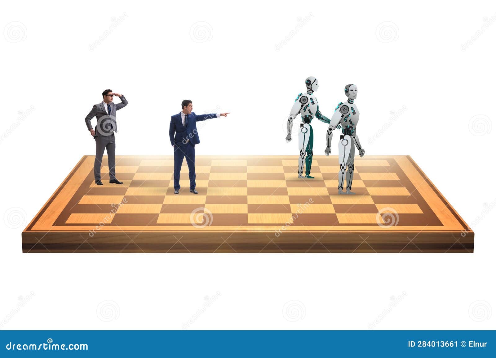 Concept of Chess Played by Humans Versus Robots Stock Image - Image of ...