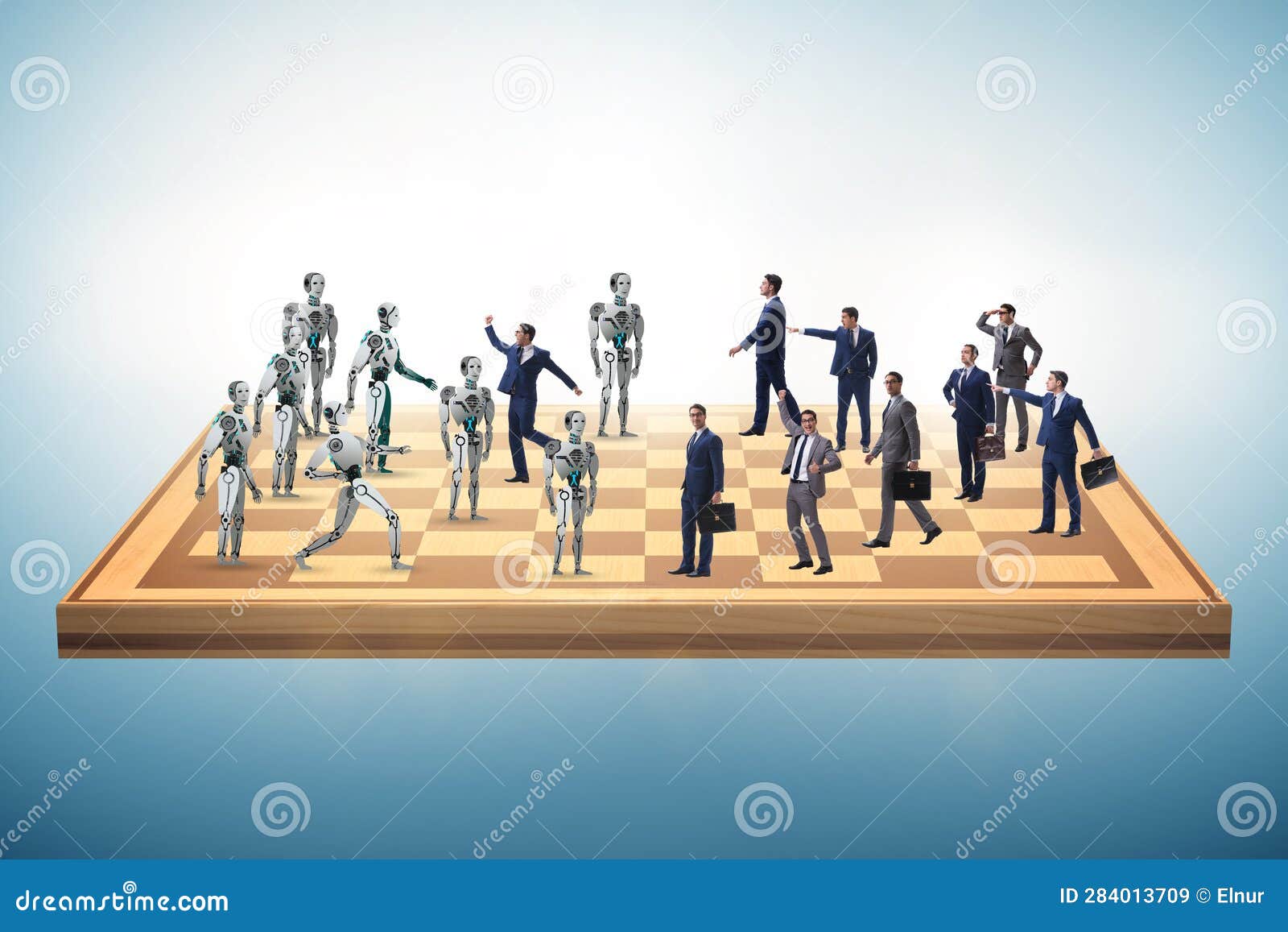 Concept of Chess Played by Humans Versus Robots Stock Image - Image of ...