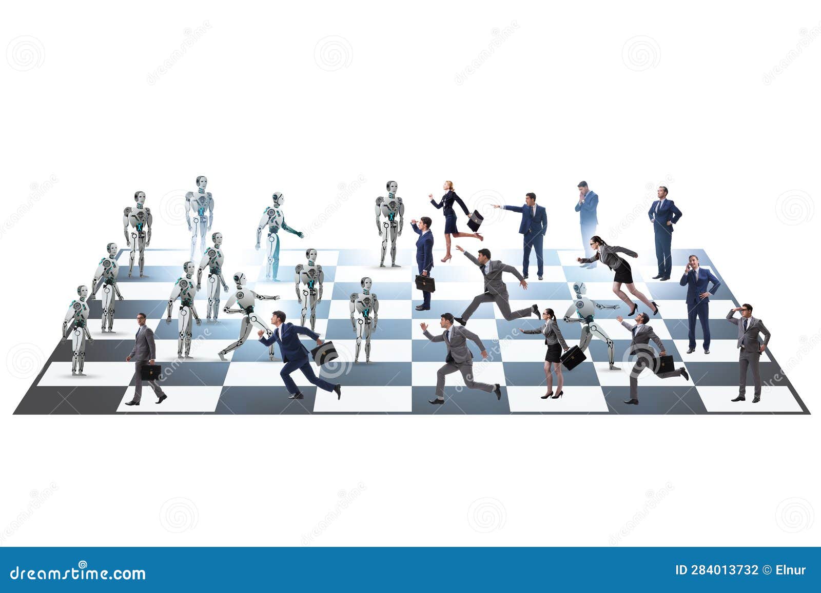 Concept of Chess Played by Humans Versus Robots Stock Photo - Image of ...