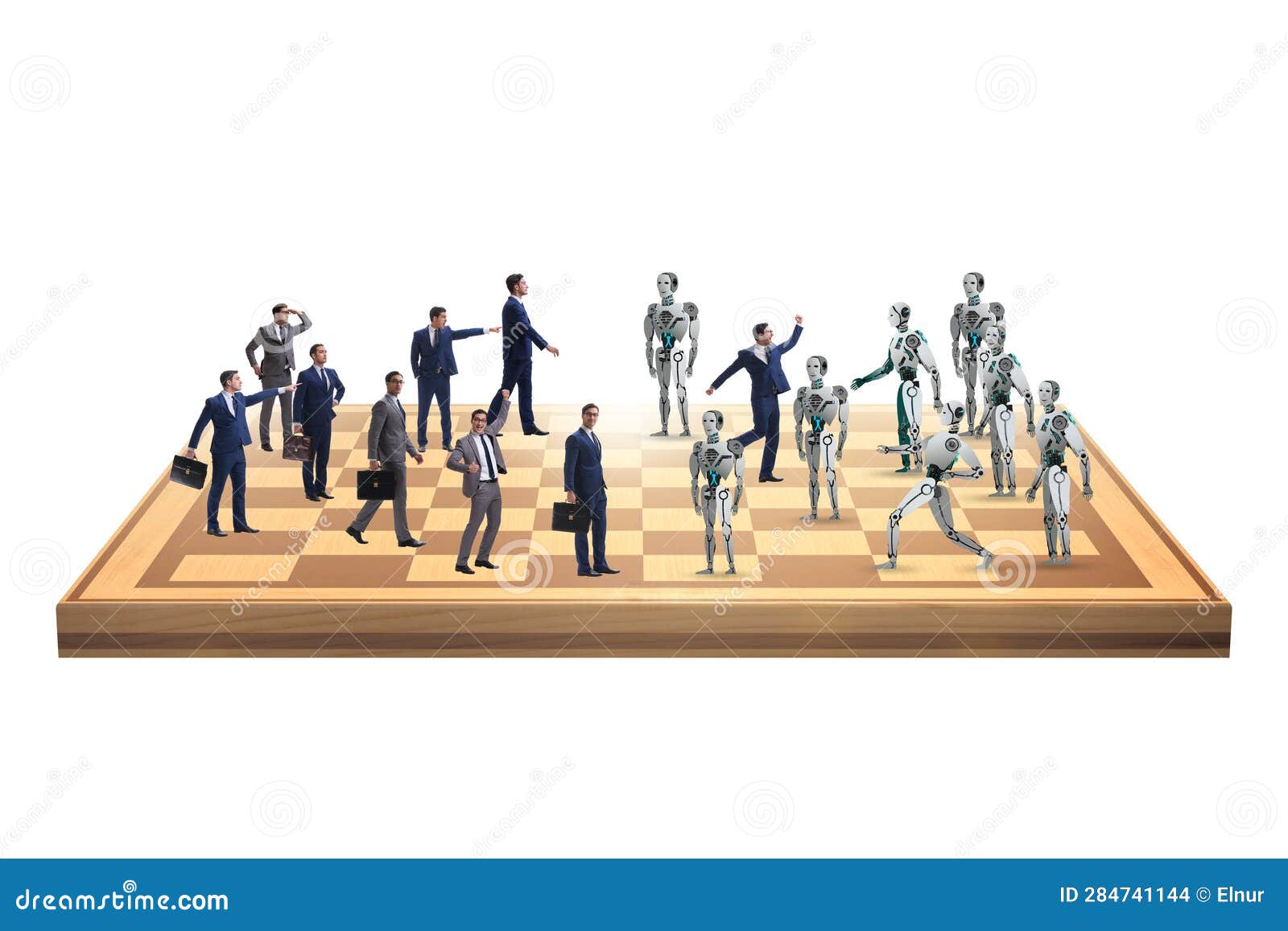 Concept of Chess Played by Humans Versus Robots Stock Photo - Image of ...