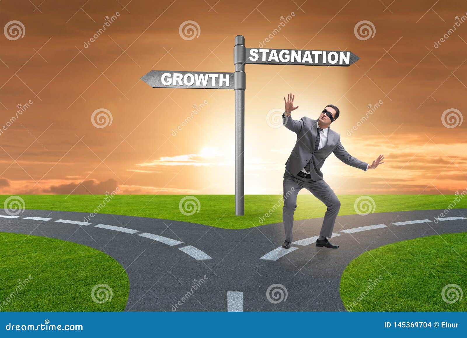 The Concept of Choice between Growth and Stagnation Stock Photo - Image ...