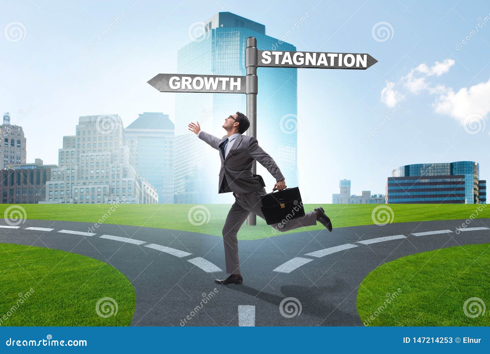 The Concept of Choice between Growth and Stagnation Stock Image - Image ...