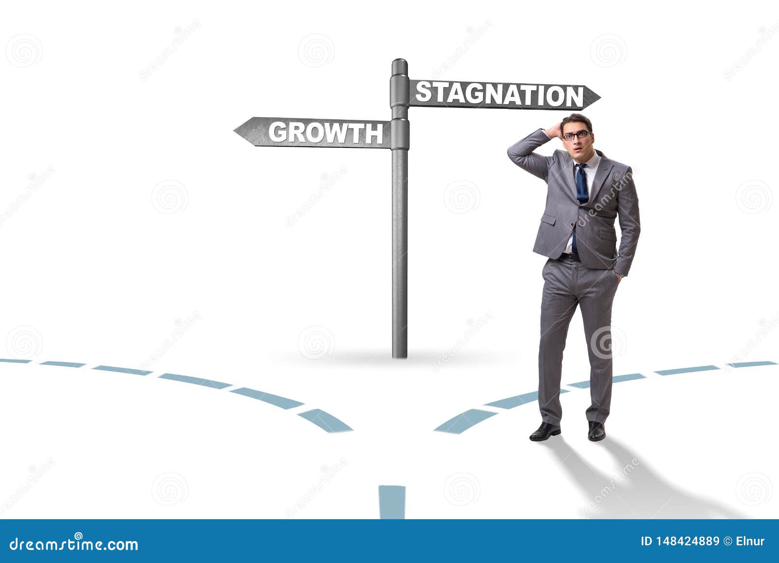 The Concept of Choice between Growth and Stagnation Stock Image - Image ...