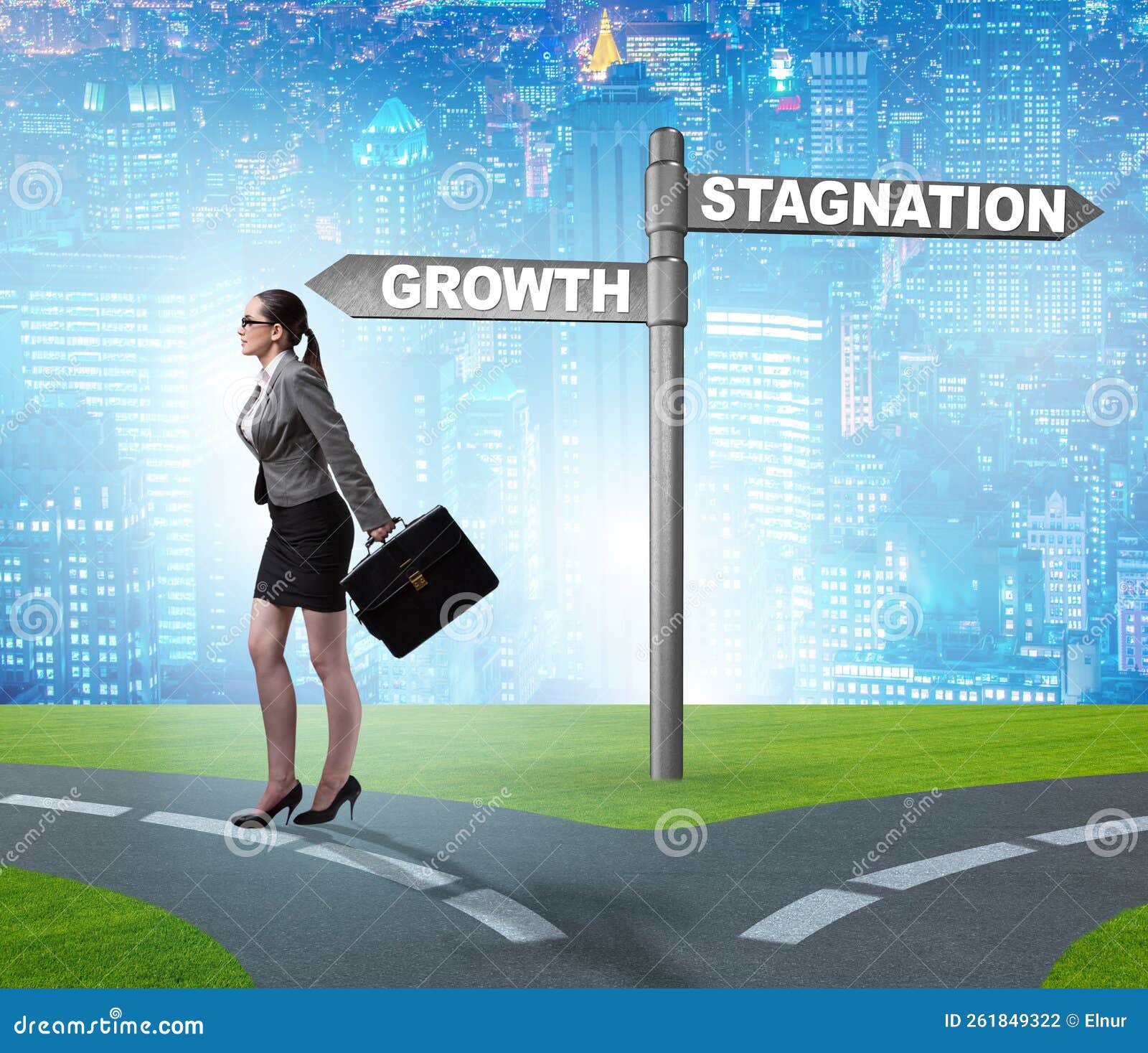 Concept of Choice between Growth and Stagnation Stock Photo - Image of ...