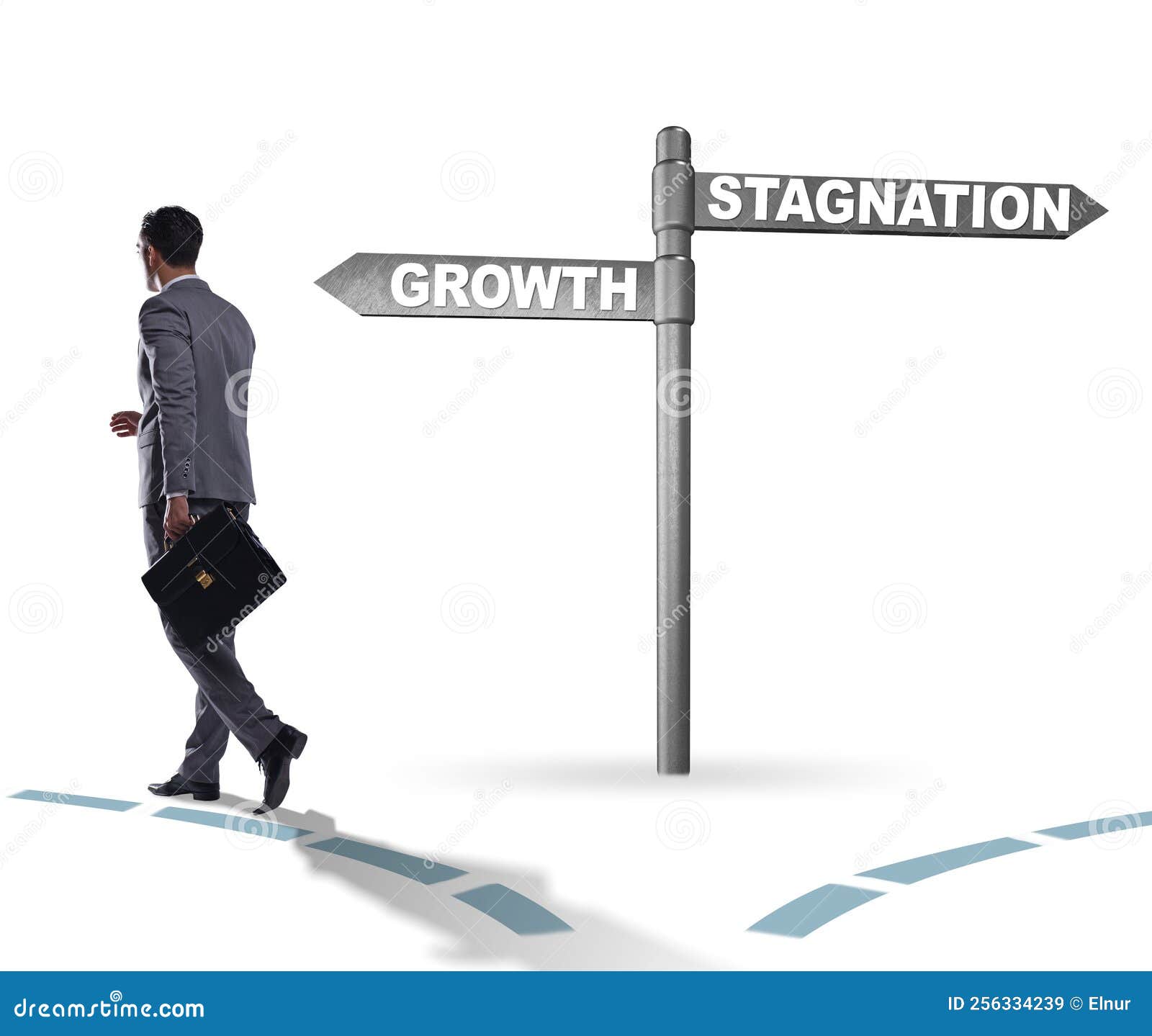 Concept of Choice between Growth and Stagnation Stock Image - Image of ...