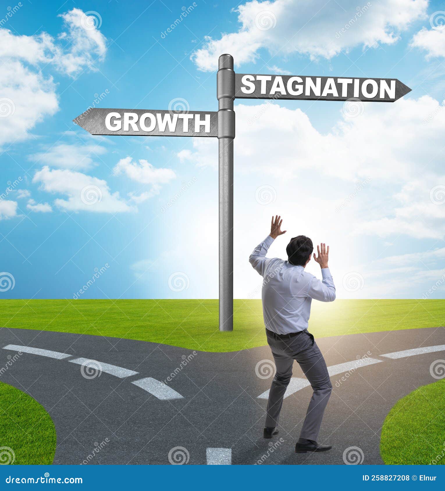 Concept of Choice between Growth and Stagnation Stock Photo - Image of ...