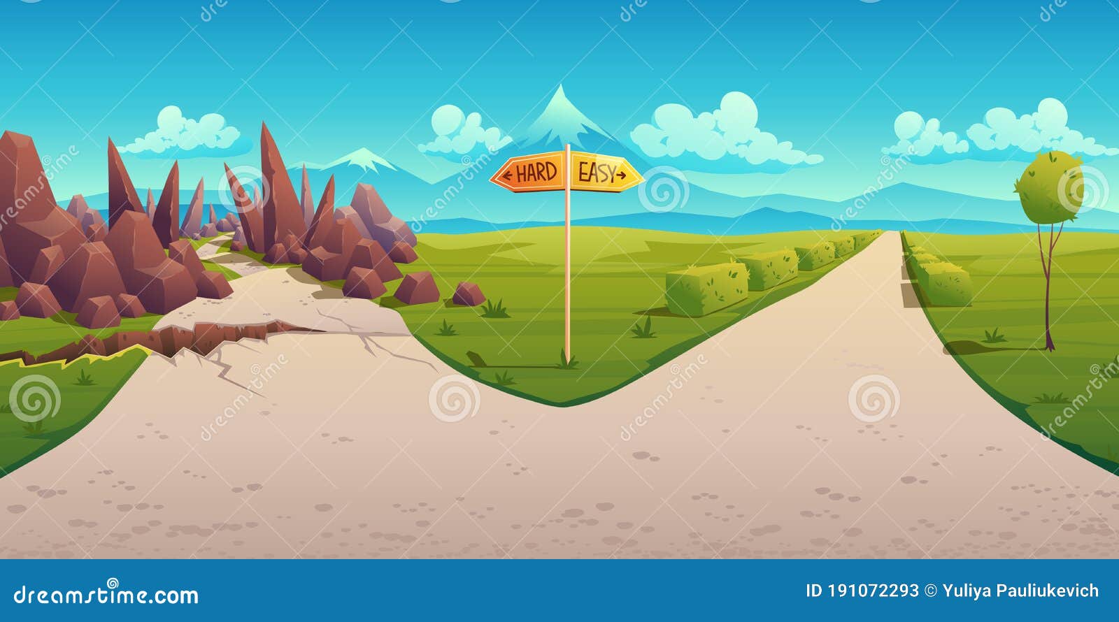 Concept of Choice between Hard and Easy Way Stock Vector - Illustration ... Concept of Choice between Hard and Easy Way Stock Vector - Illustration ...