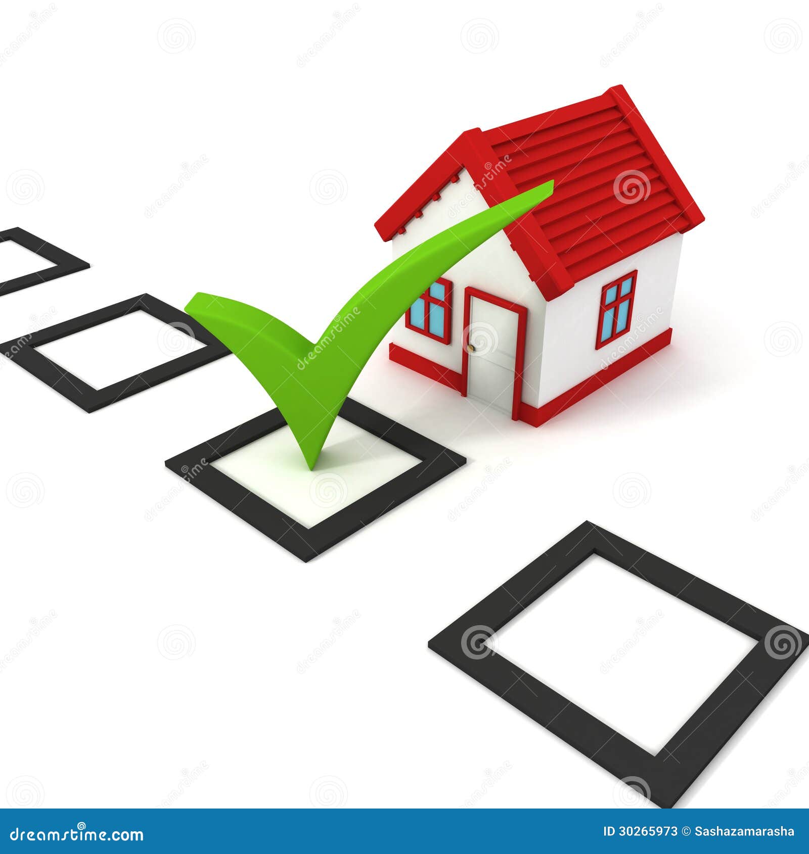 Concept Choice of House with Check Box Stock Illustration ...