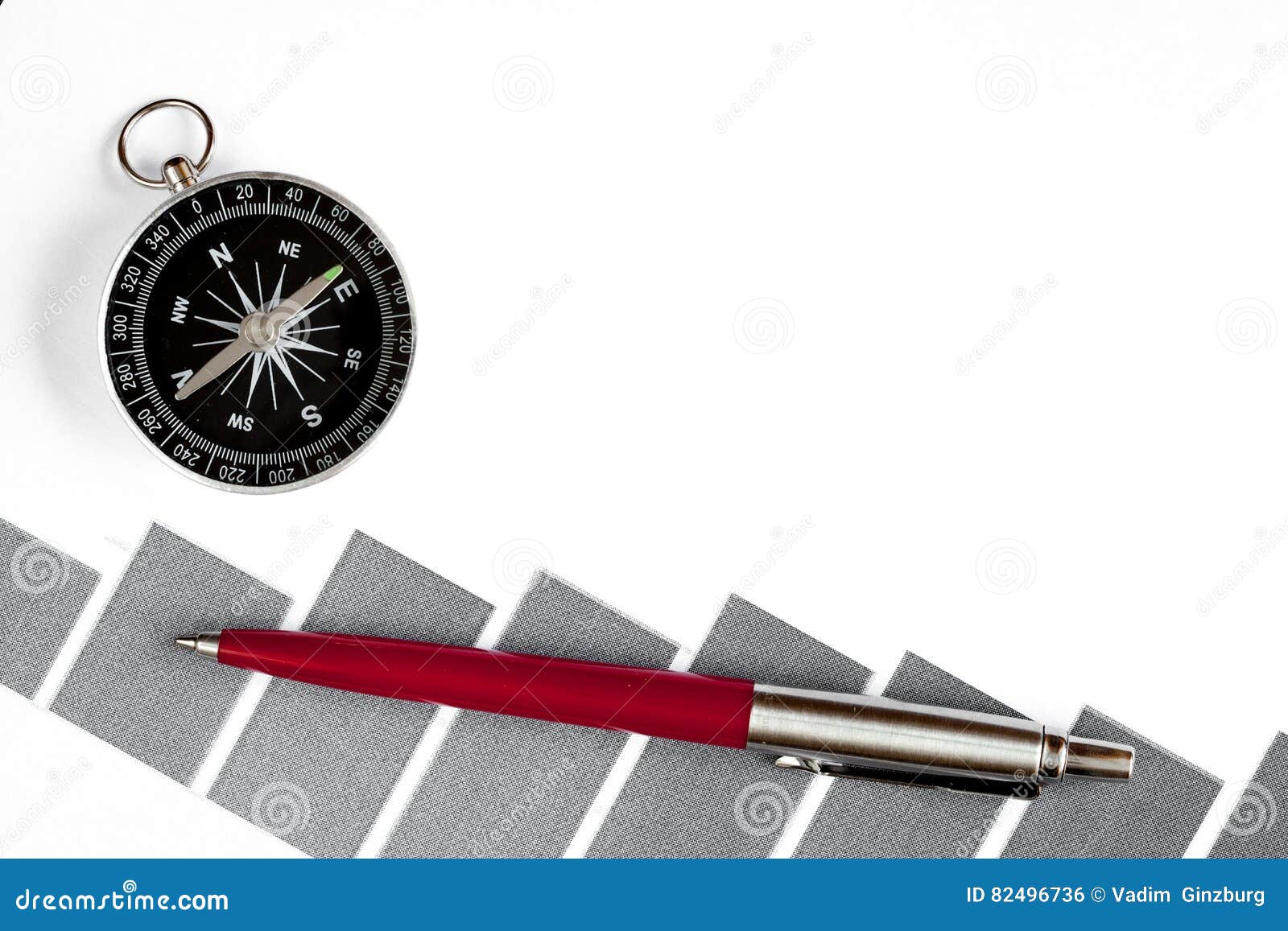 Concept of Choice Way in Business Compass Top View Stock Photo - Image ...