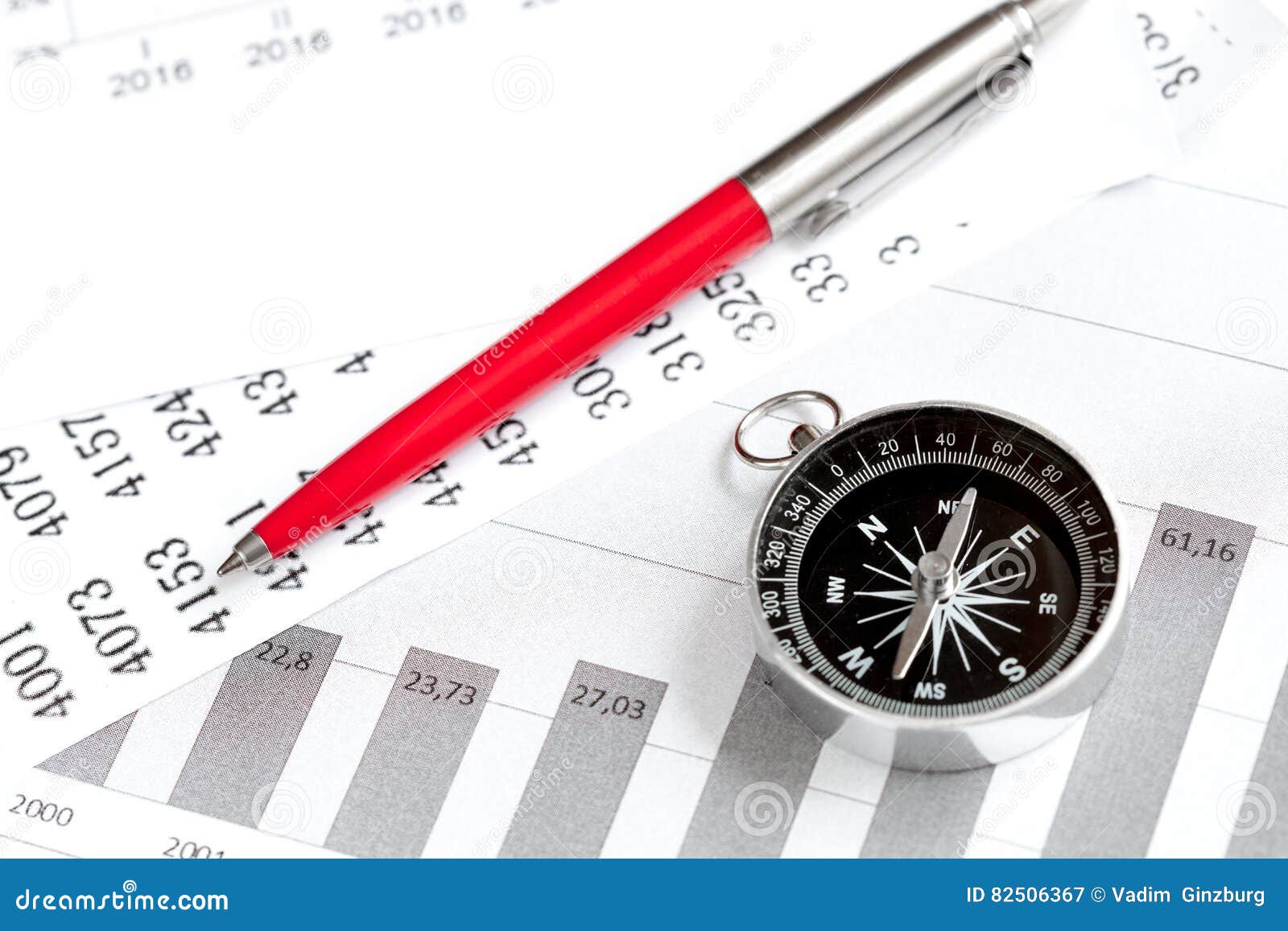 Concept of Choice Way in Business Compass Top View Stock Image - Image ...