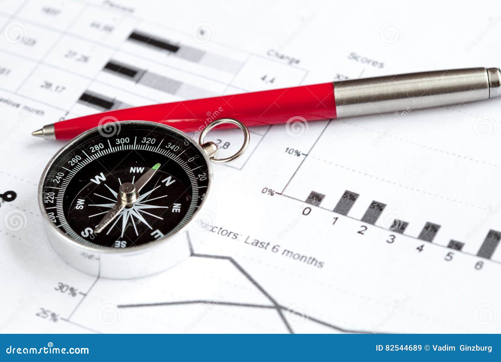 Concept of Choice Way in Business Compass Top View Stock Image - Image ...