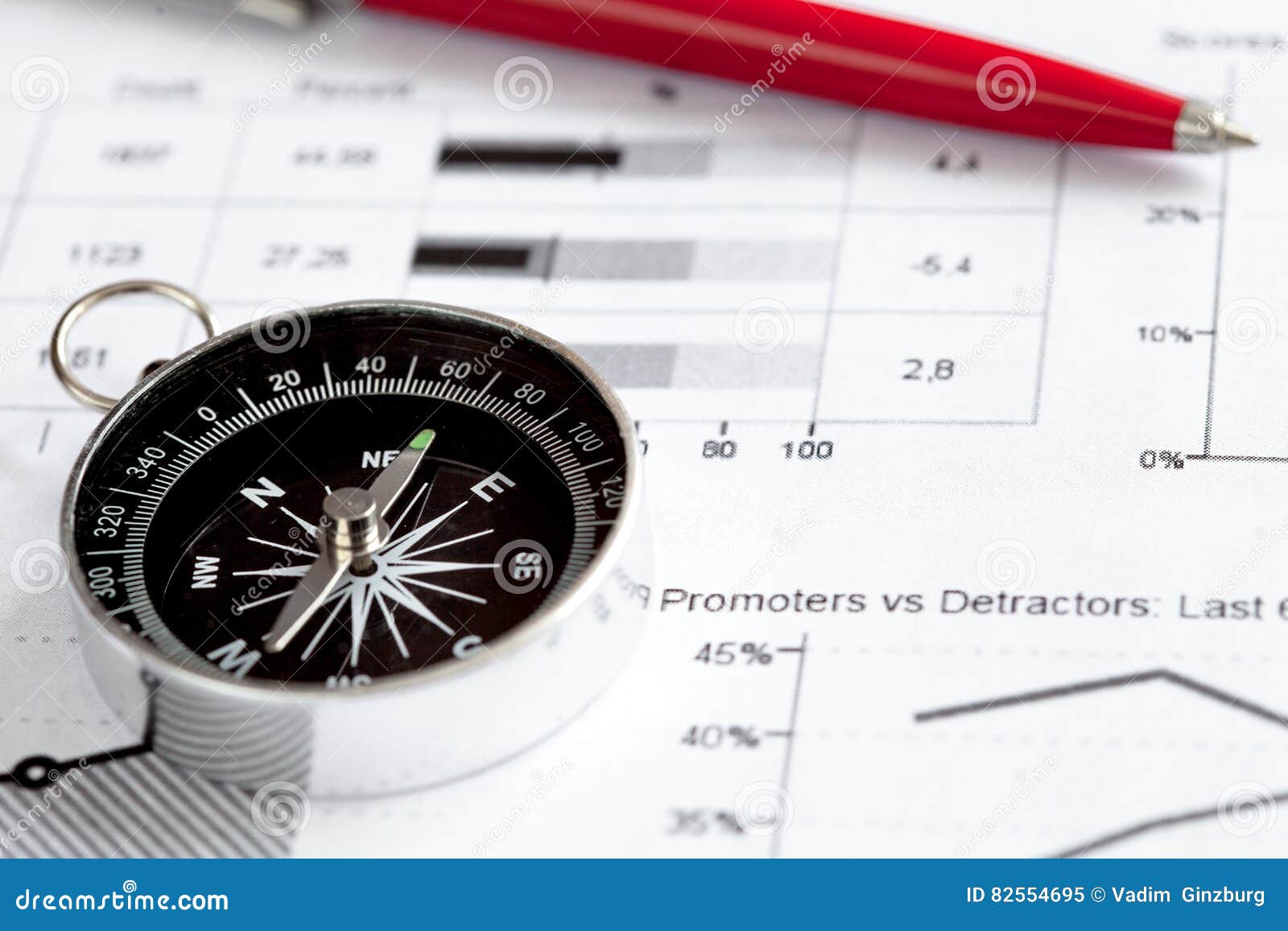 Concept of Choice Way in Business Compass Top View Stock Image - Image ...