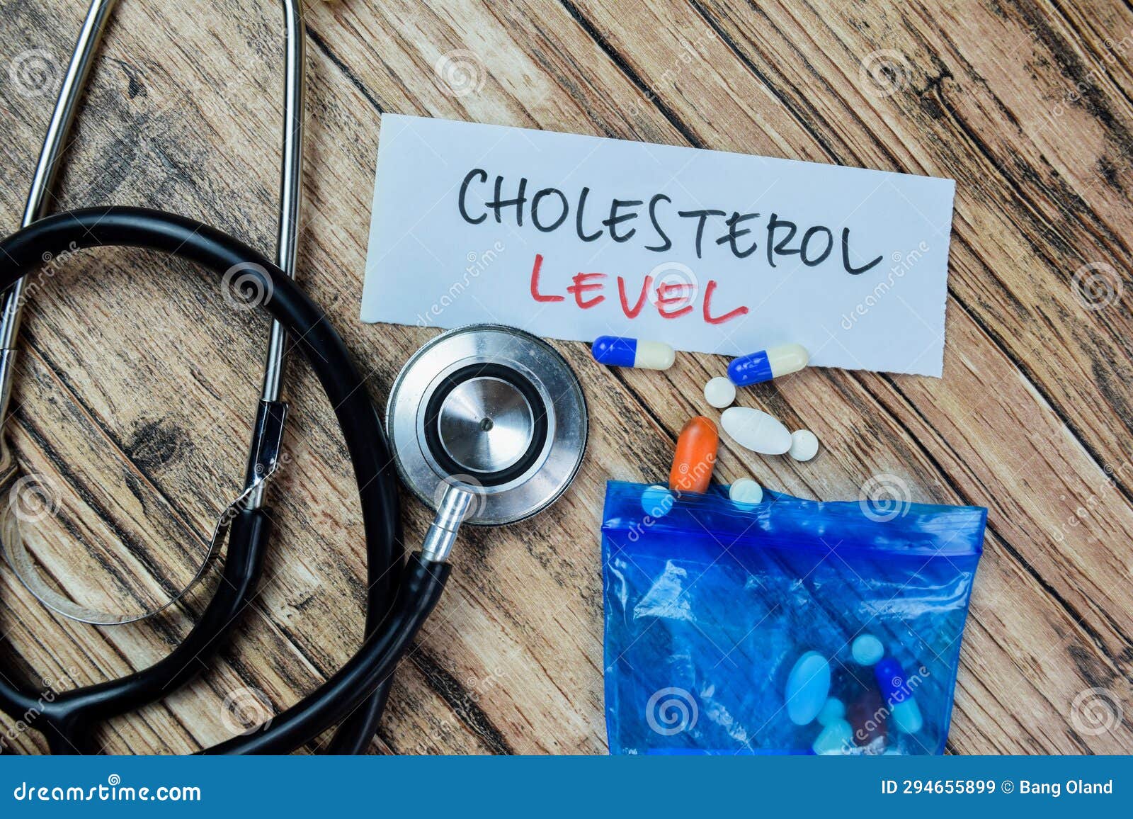 Concept of Cholesterol Level Write on Sticky Notes with Stethoscope ...