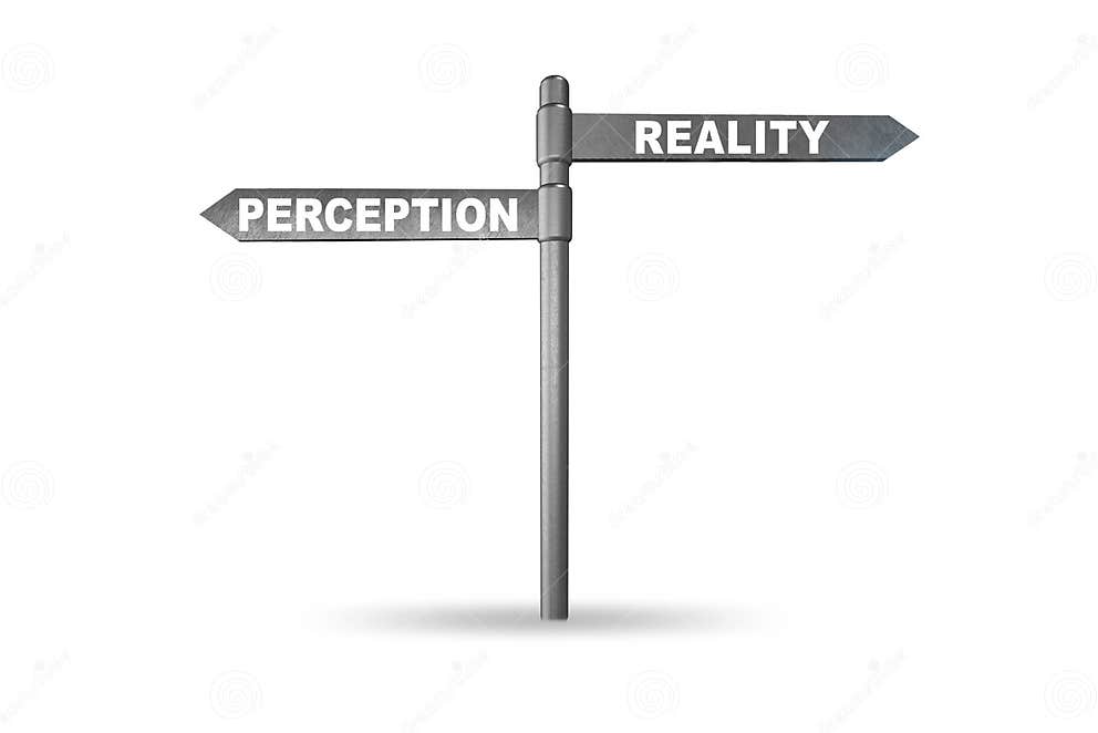Concept of Choosing Perception or Reality Stock Illustration ...