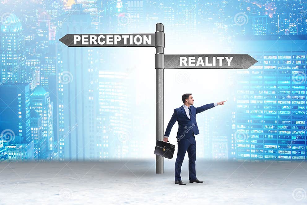 Concept of Choosing Perception or Reality Stock Photo - Image of truth ...