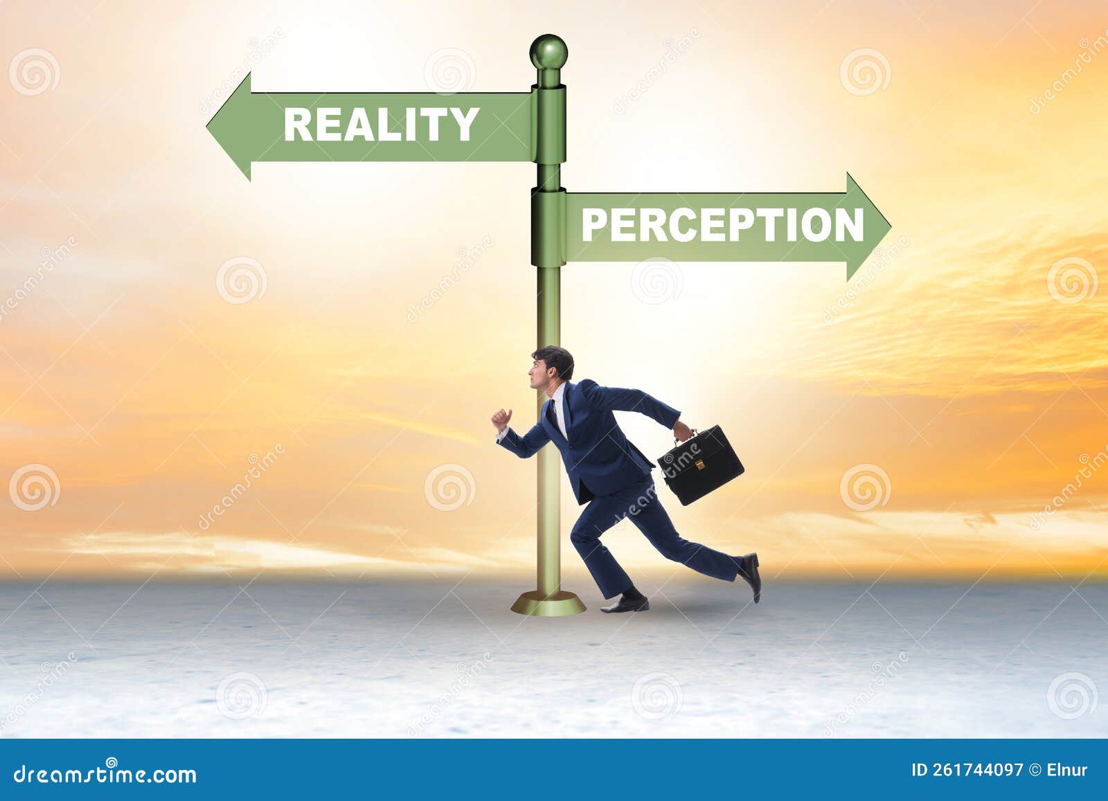 Concept of Choosing Perception or Reality Stock Image - Image of ...