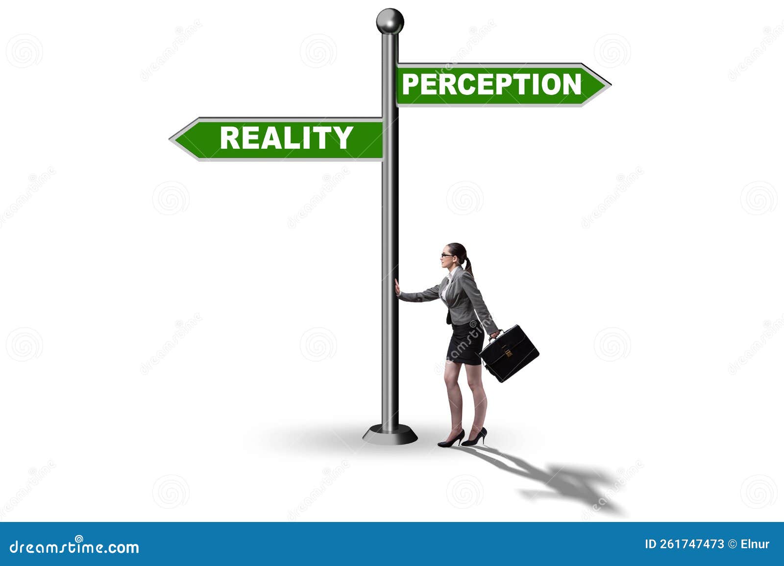 Concept of Choosing Perception or Reality Stock Image - Image of false ...