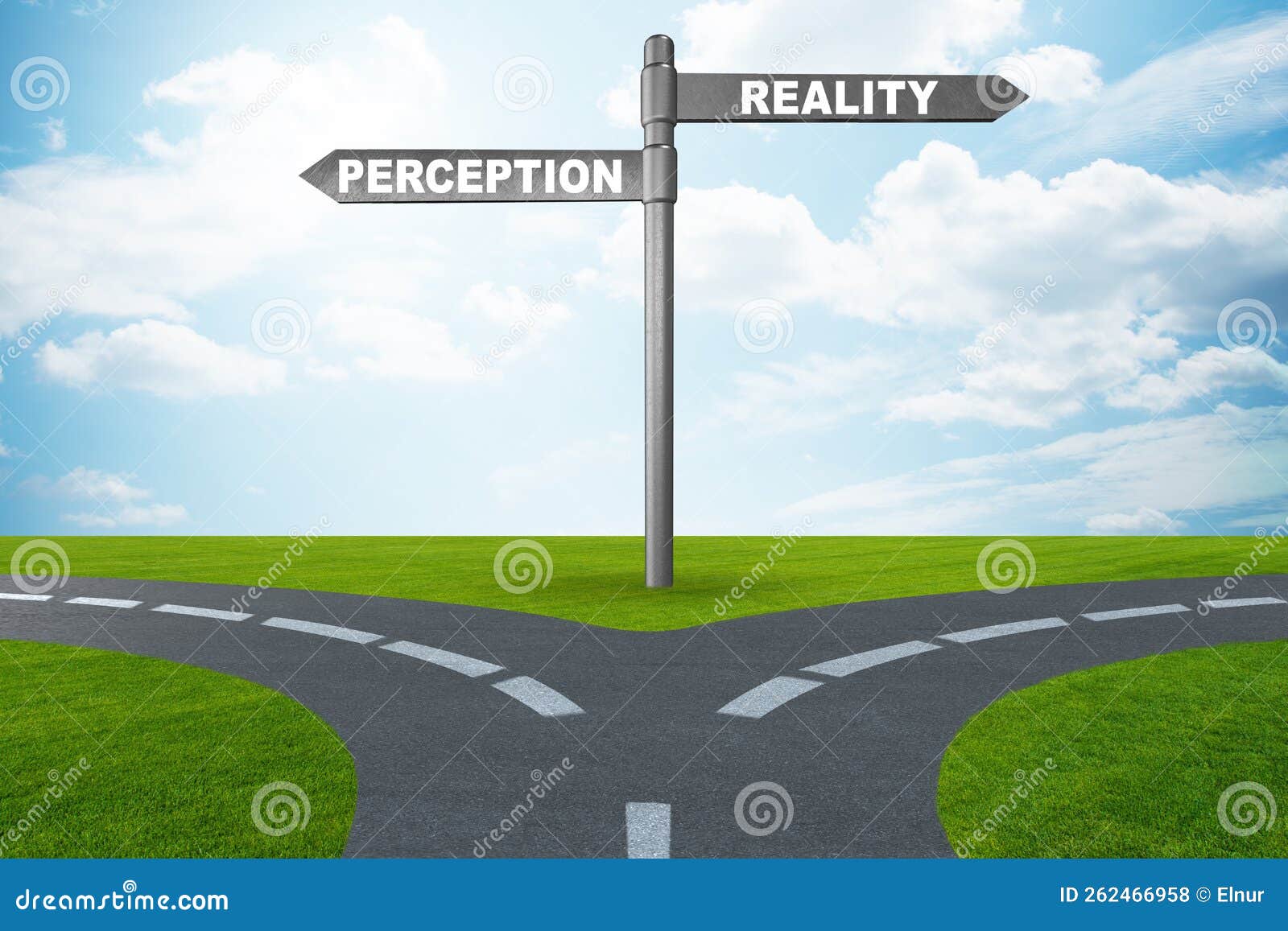 Concept of Choosing Perception or Reality Stock Illustration ...