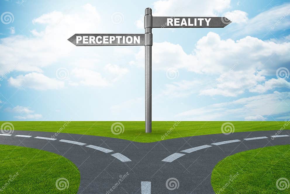 Concept of Choosing Perception or Reality Stock Illustration ...