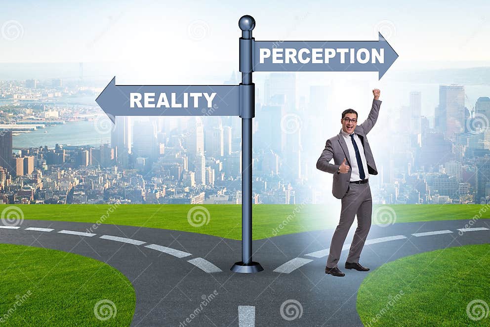 Concept of Choosing Perception or Reality Stock Illustration ...