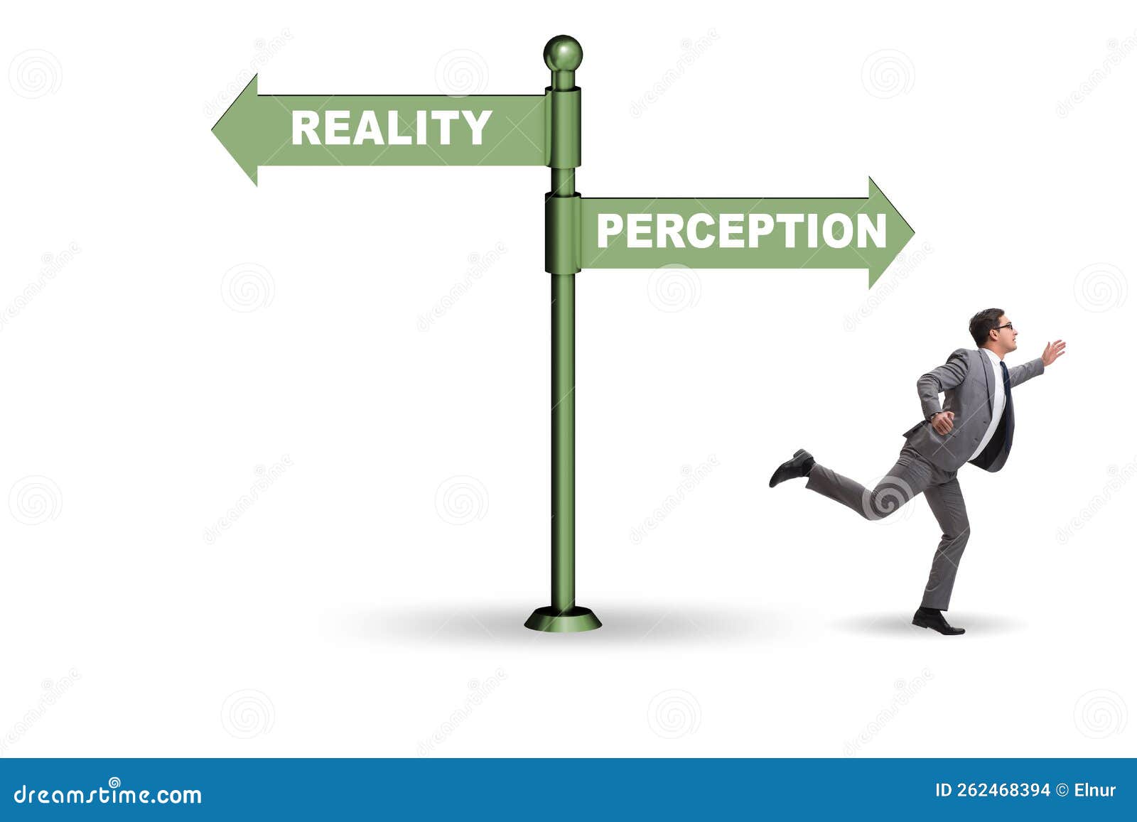 Concept of Choosing Perception or Reality Stock Illustration ...