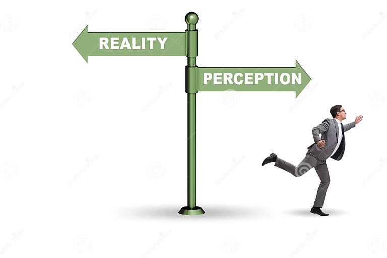 Concept of Choosing Perception or Reality Stock Illustration ...