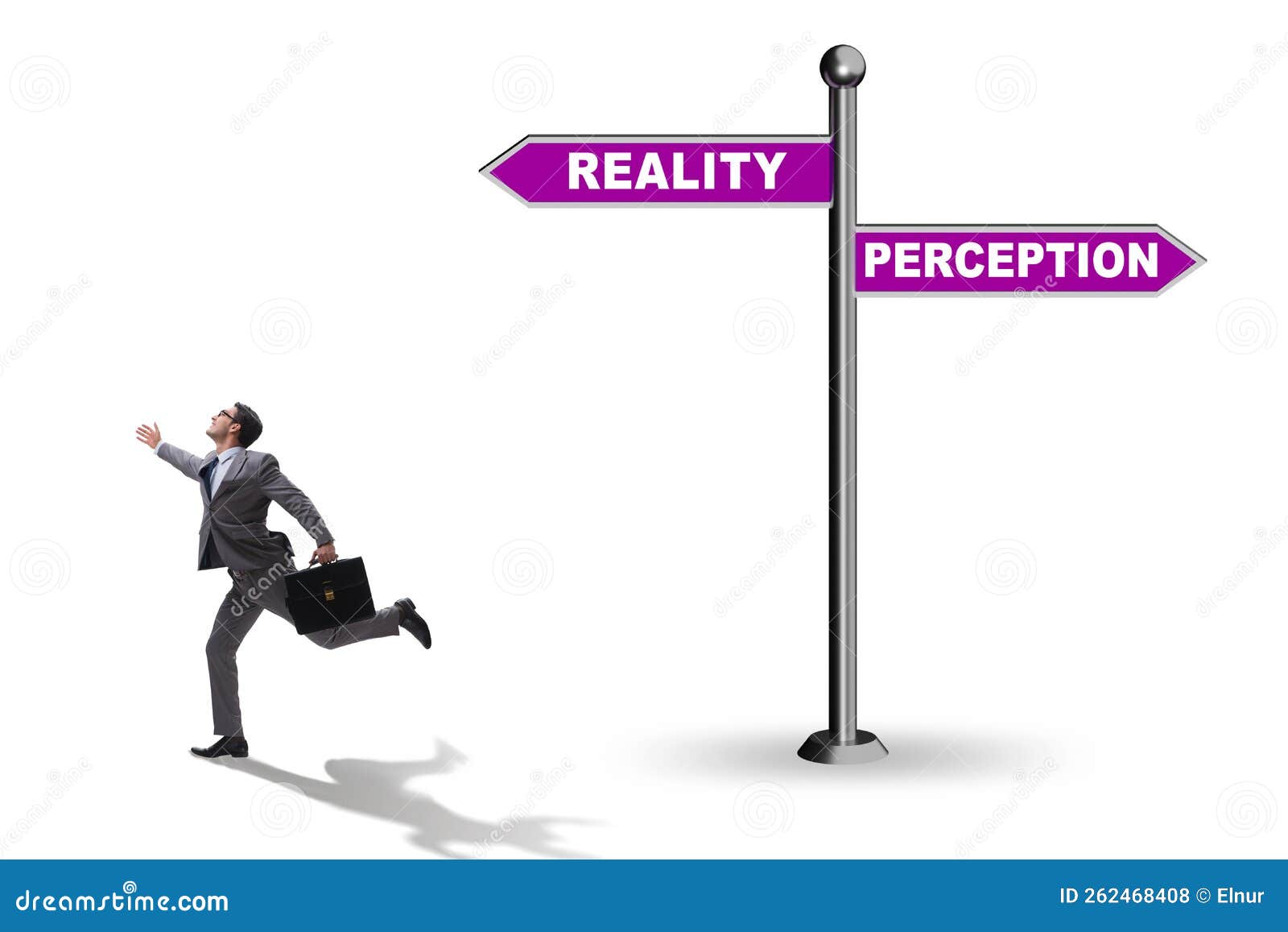 Concept of Choosing Perception or Reality Stock Illustration ...