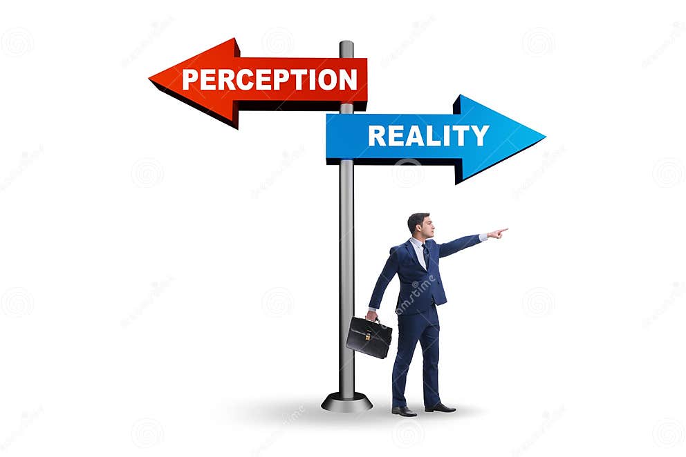 Concept of Choosing Perception or Reality Stock Illustration ...