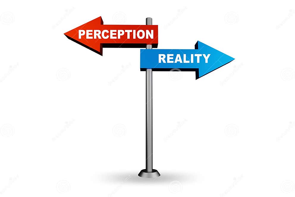 Concept of Choosing Perception or Reality Stock Photo - Image of ...