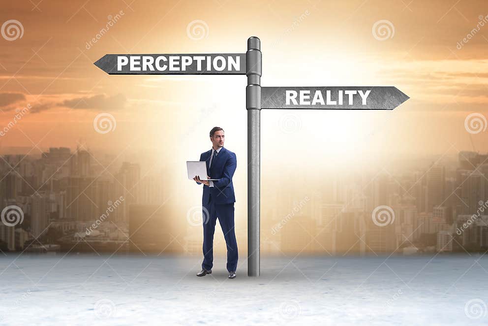 Concept of Choosing Perception or Reality Stock Image - Image of theory ...