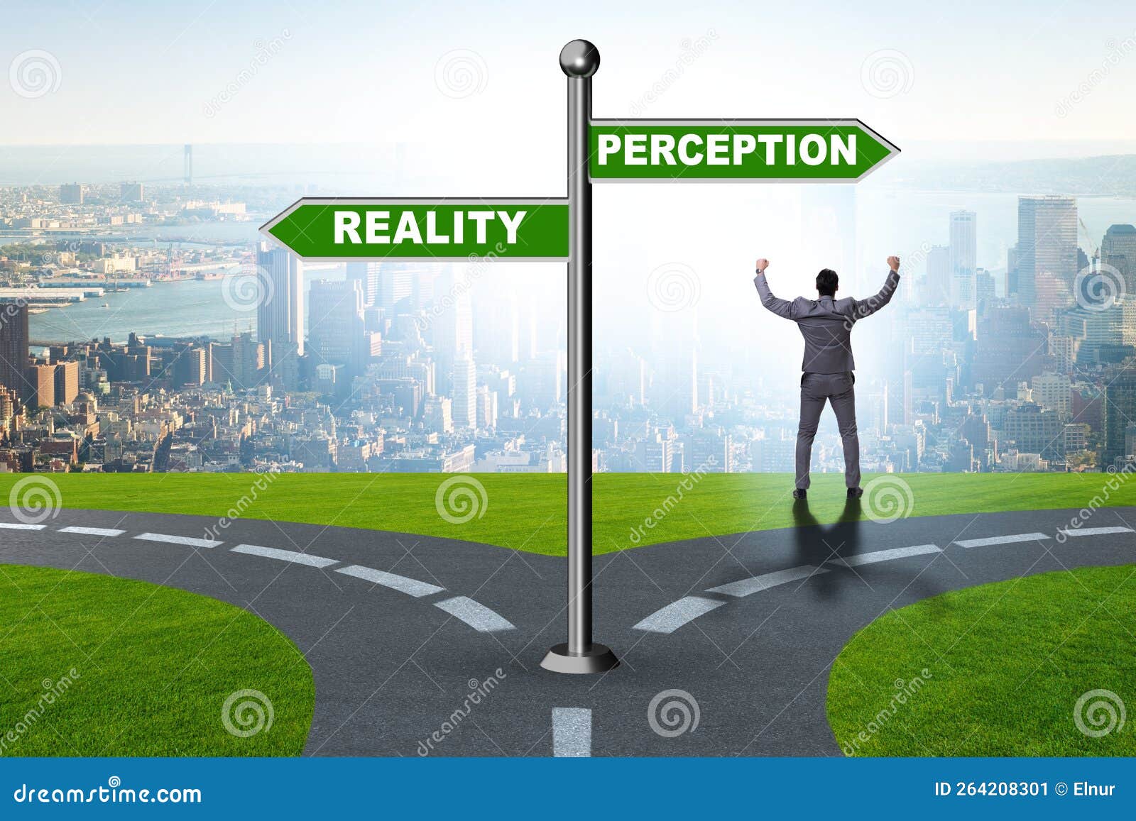Concept of Choosing Perception or Reality Stock Image - Image of ...