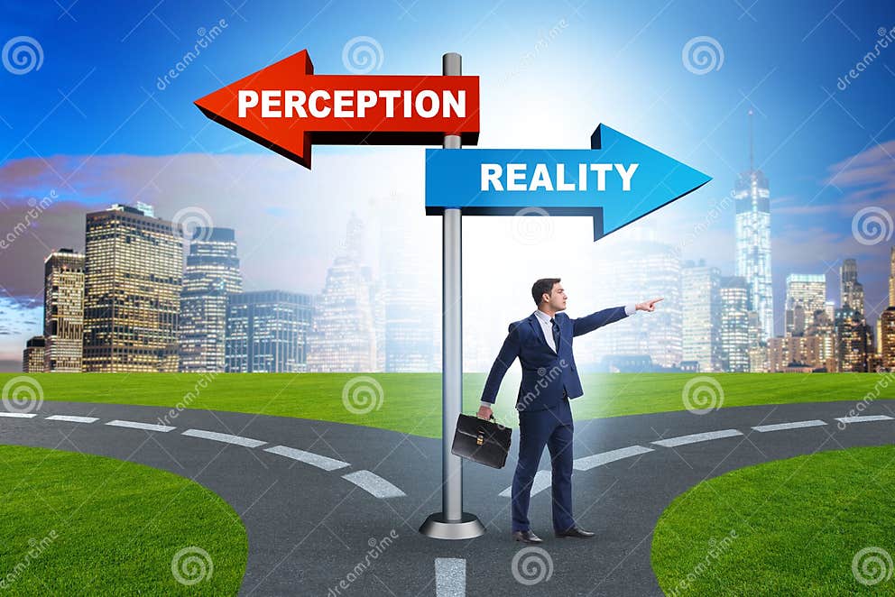 Concept of Choosing Perception or Reality Stock Image - Image of ...