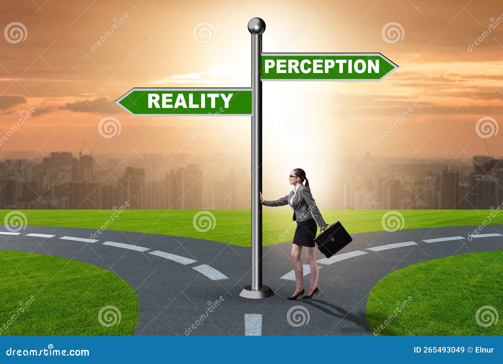 Concept of Choosing Perception or Reality Stock Image - Image of ...