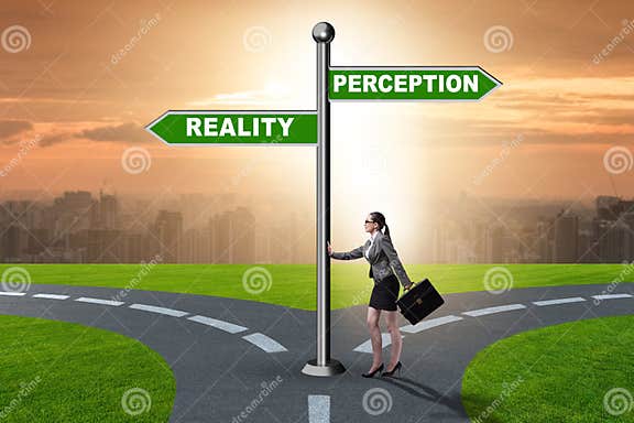 Concept of Choosing Perception or Reality Stock Image - Image of ...