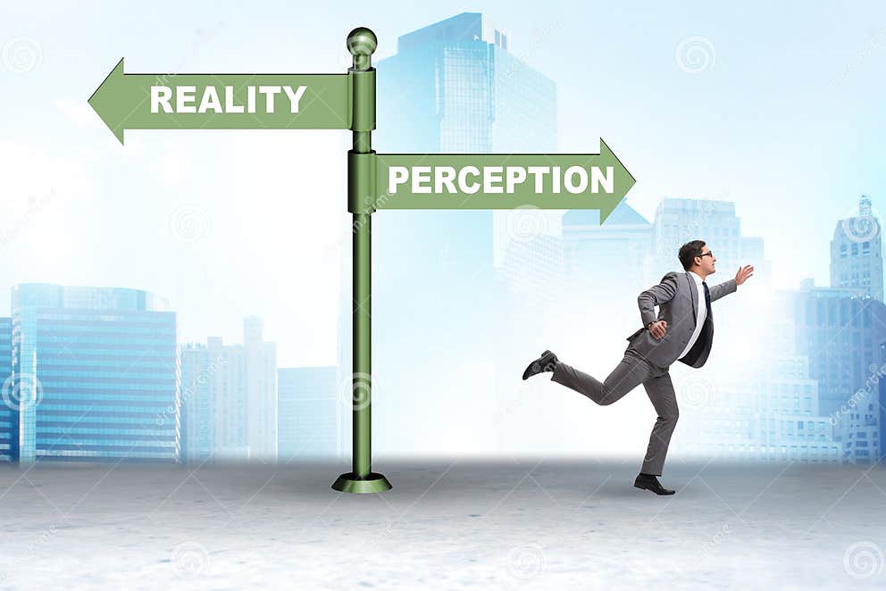 Concept of Choosing Perception or Reality Stock Photo - Image of fake ...