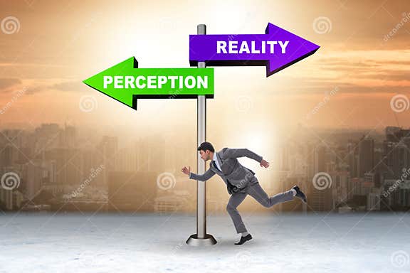 Concept of Choosing Perception or Reality Stock Image - Image of ...
