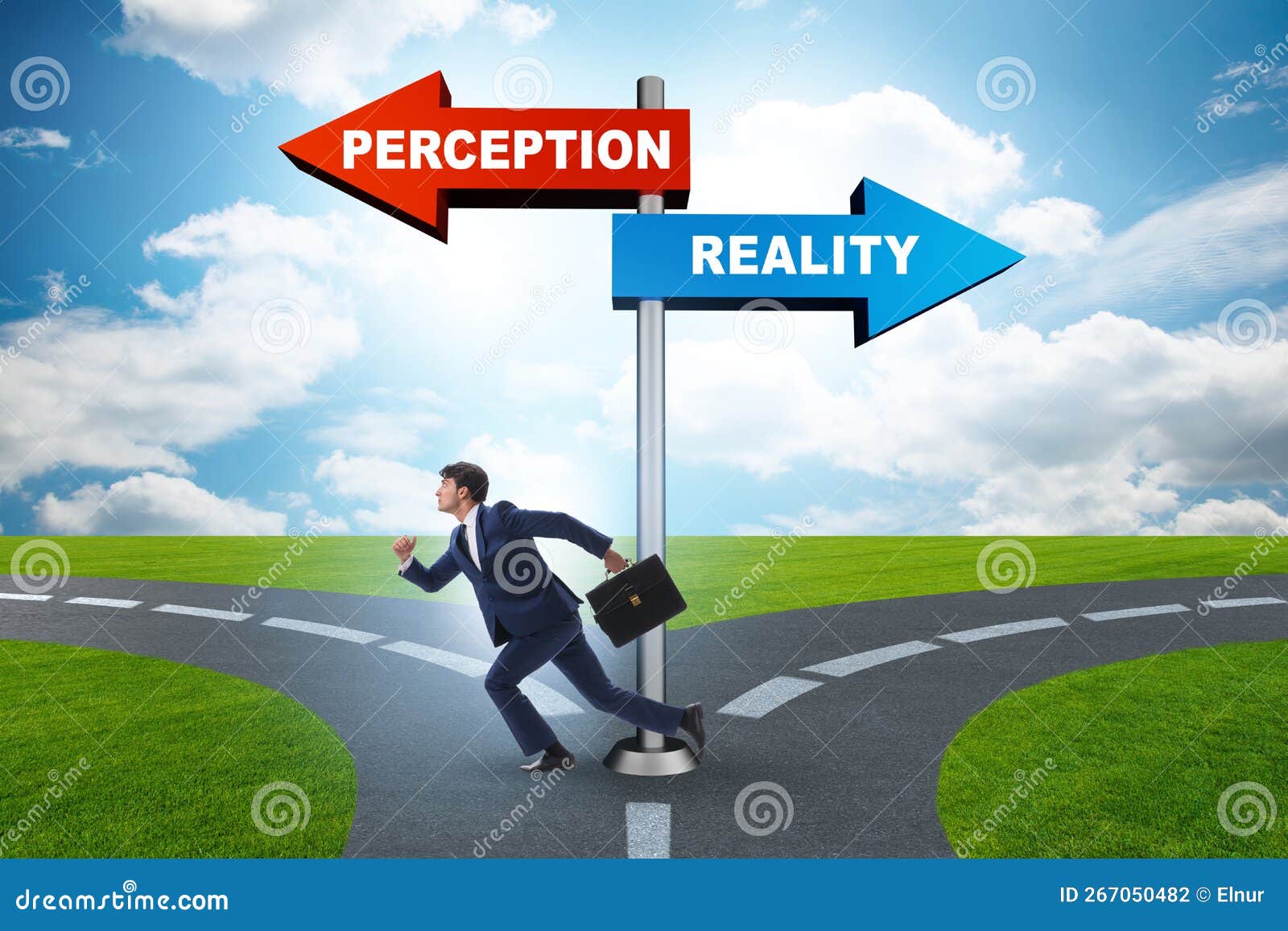 Concept of Choosing Perception or Reality Stock Photo - Image of fake ...