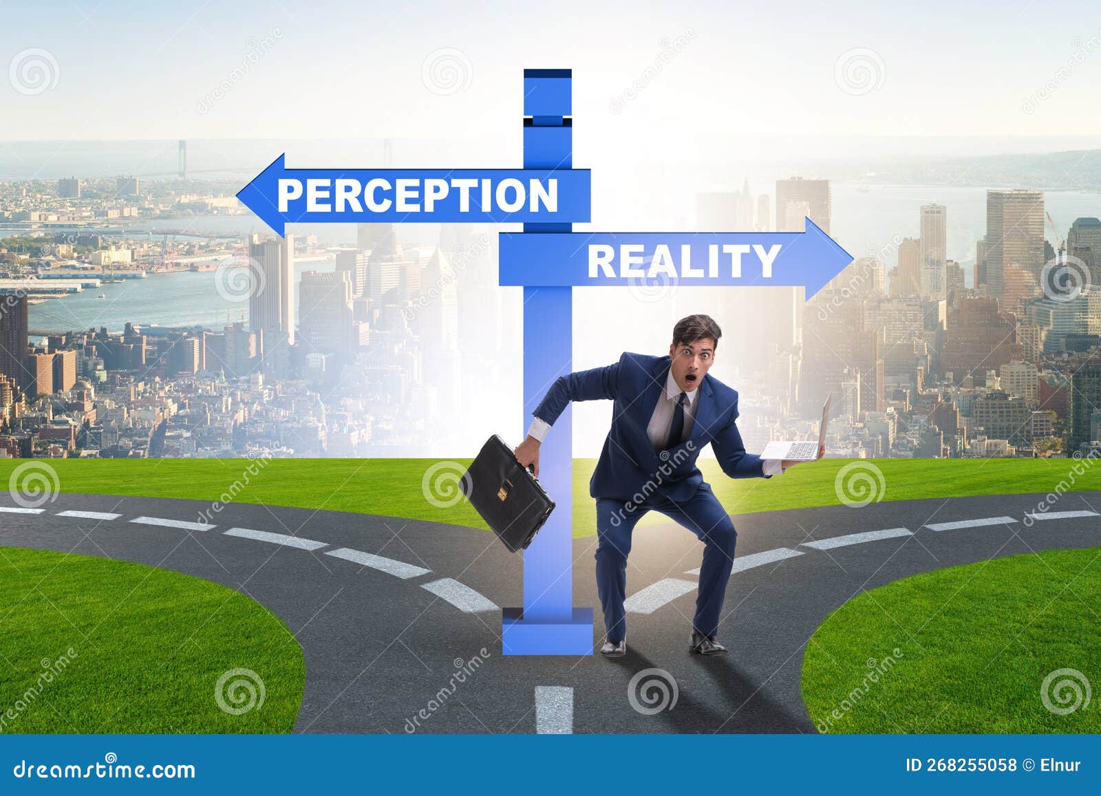 Concept of Choosing Perception or Reality Stock Photo - Image of ...