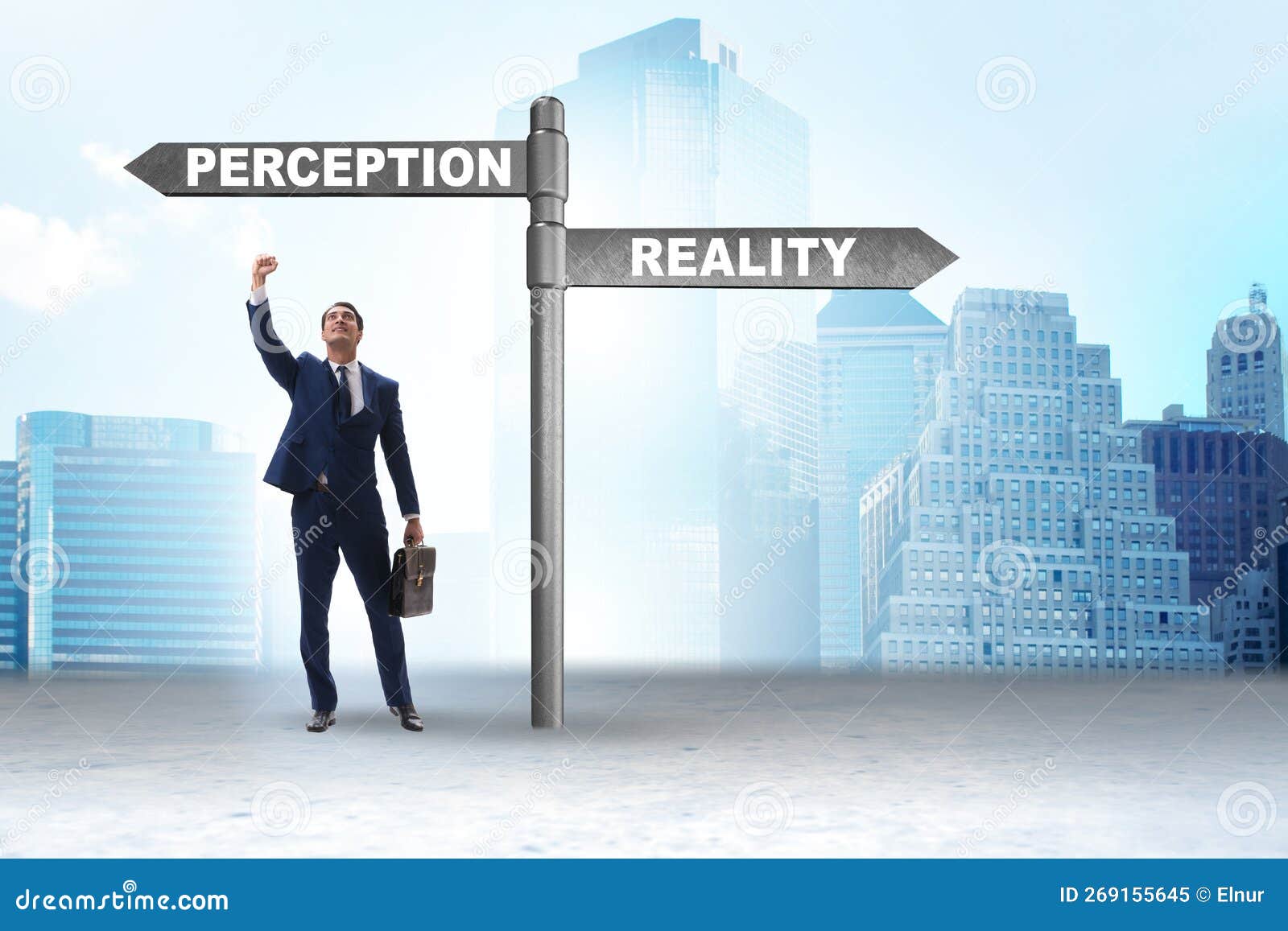 Concept of Choosing Perception or Reality Stock Illustration ...