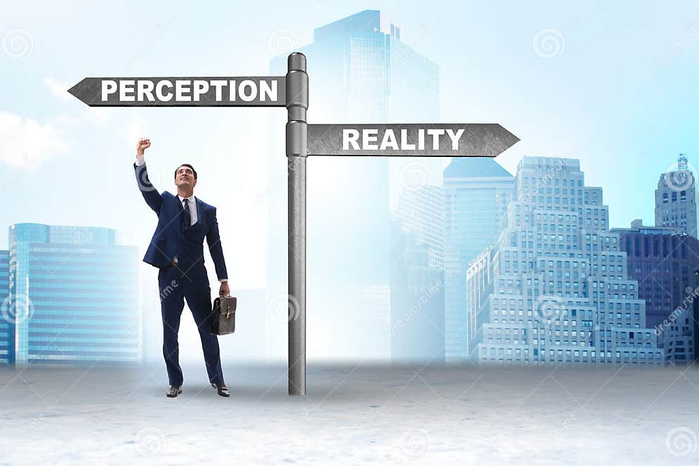 Concept of Choosing Perception or Reality Stock Illustration ...